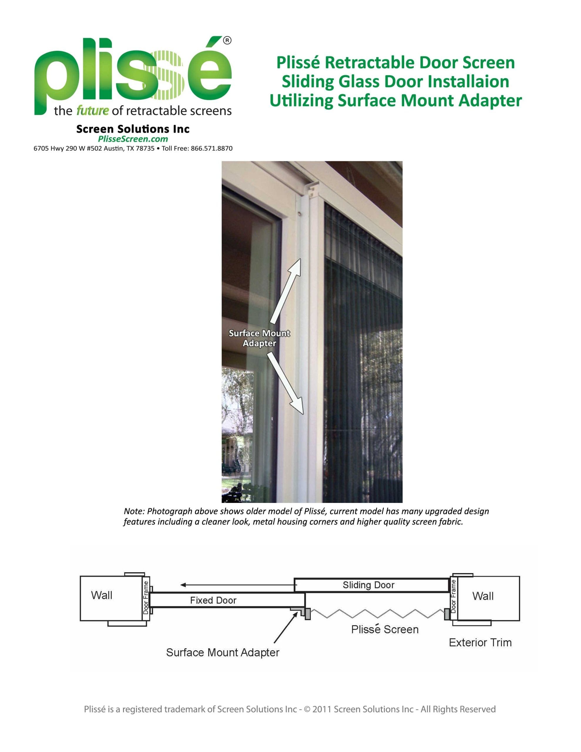 Retractable Screen Surface Mount Adapter | Plissé Screens